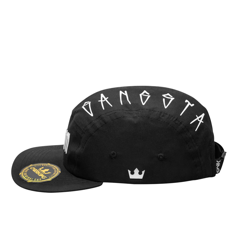 Boné Overking Aba Reta Strapback Five Panel Compton Tag Preto Preto