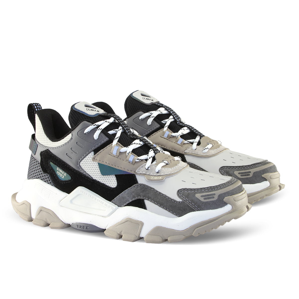 Tênis Qix Trek Bege / Grafite | Emporium Brazil